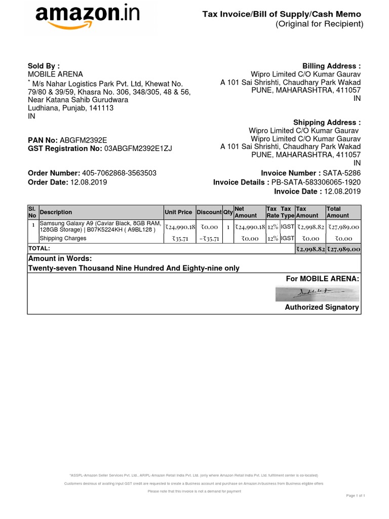 Samsung Galaxy | PDF | Invoice | Taxes