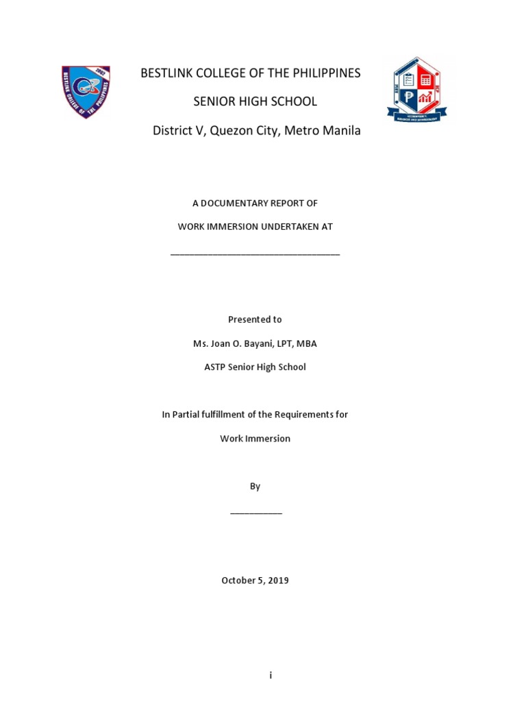 Work Immersion Portfolio Layout | PDF | Employment | Learning