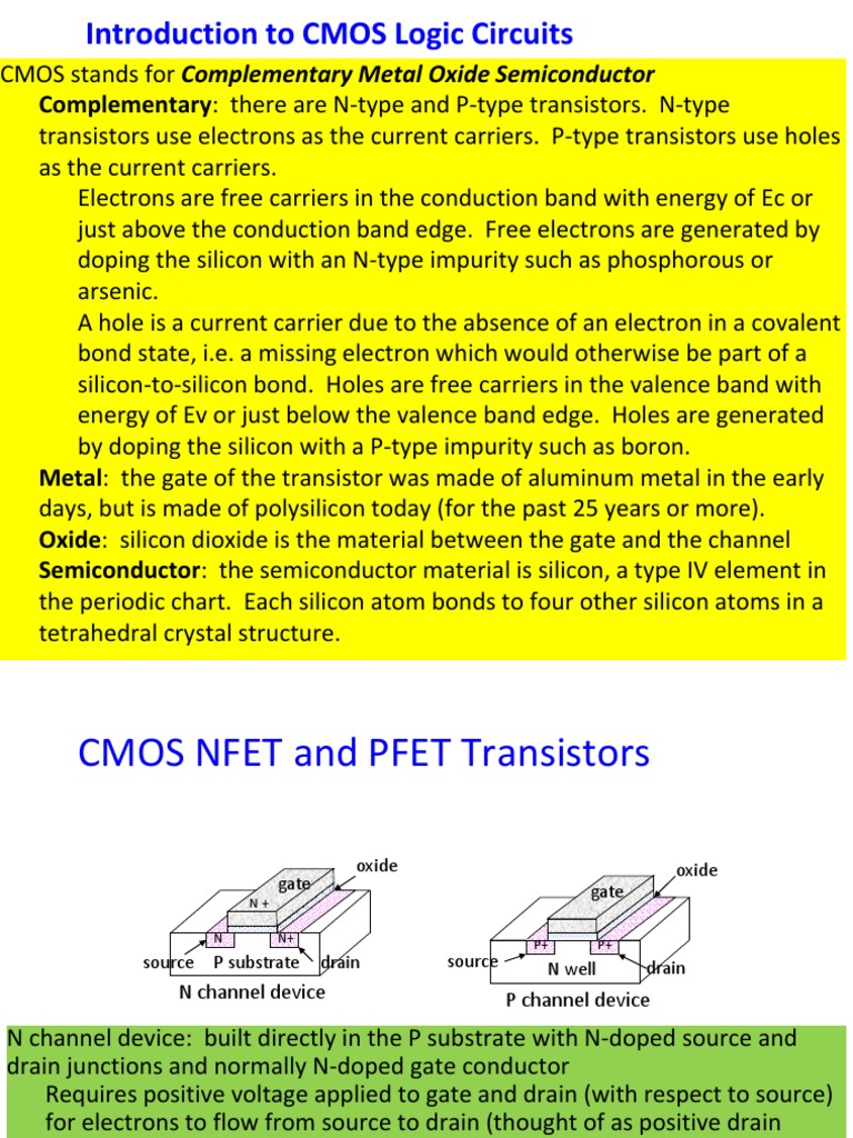 CMOS Logic Family | PDF | Field Effect Transistor | Doping (Semiconductor)
