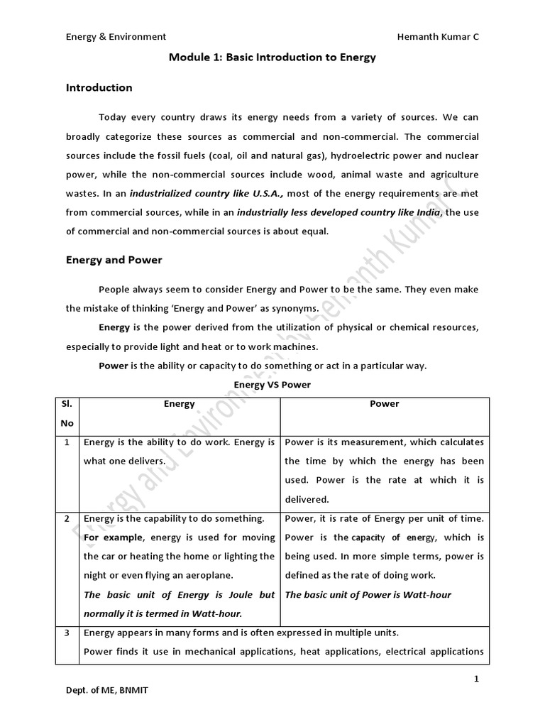 Basis Introduction To Energy System | PDF | World Energy Consumption ...