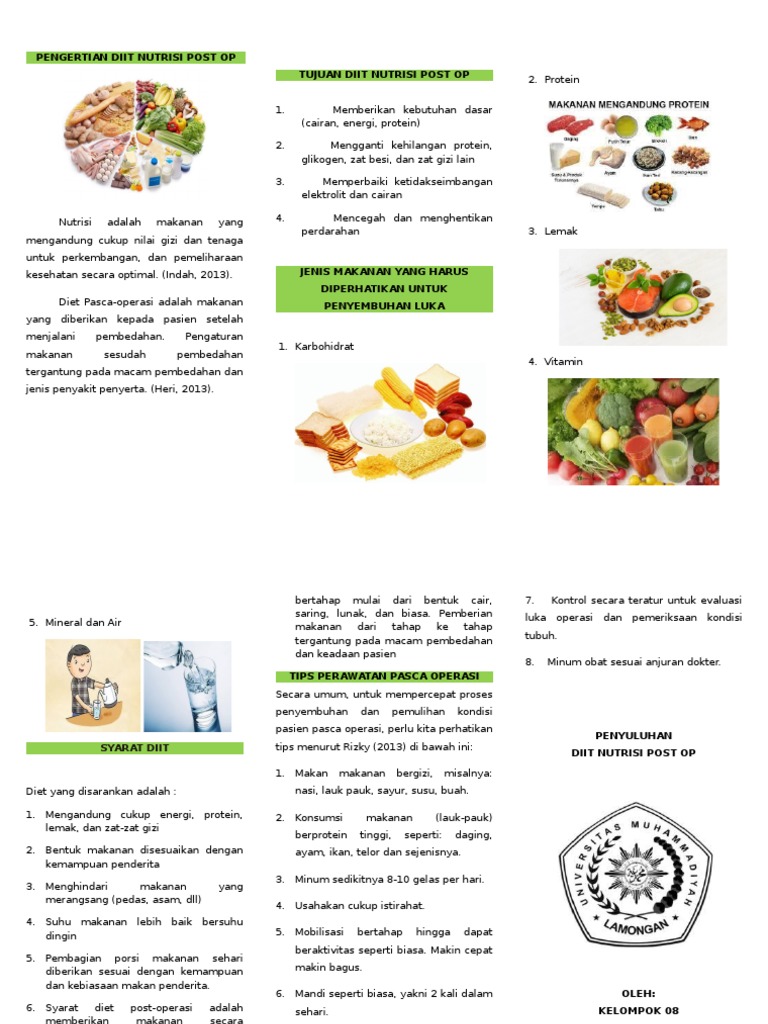 Pengertian Diit Nutrisi Post Op Tujuan Diit Nutrisi Post Op | PDF
