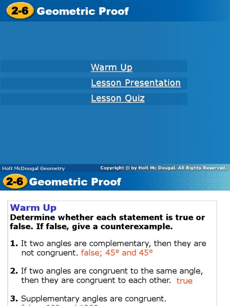 Geometry Proofs for Students | PDF | Mathematical Proof | Angle