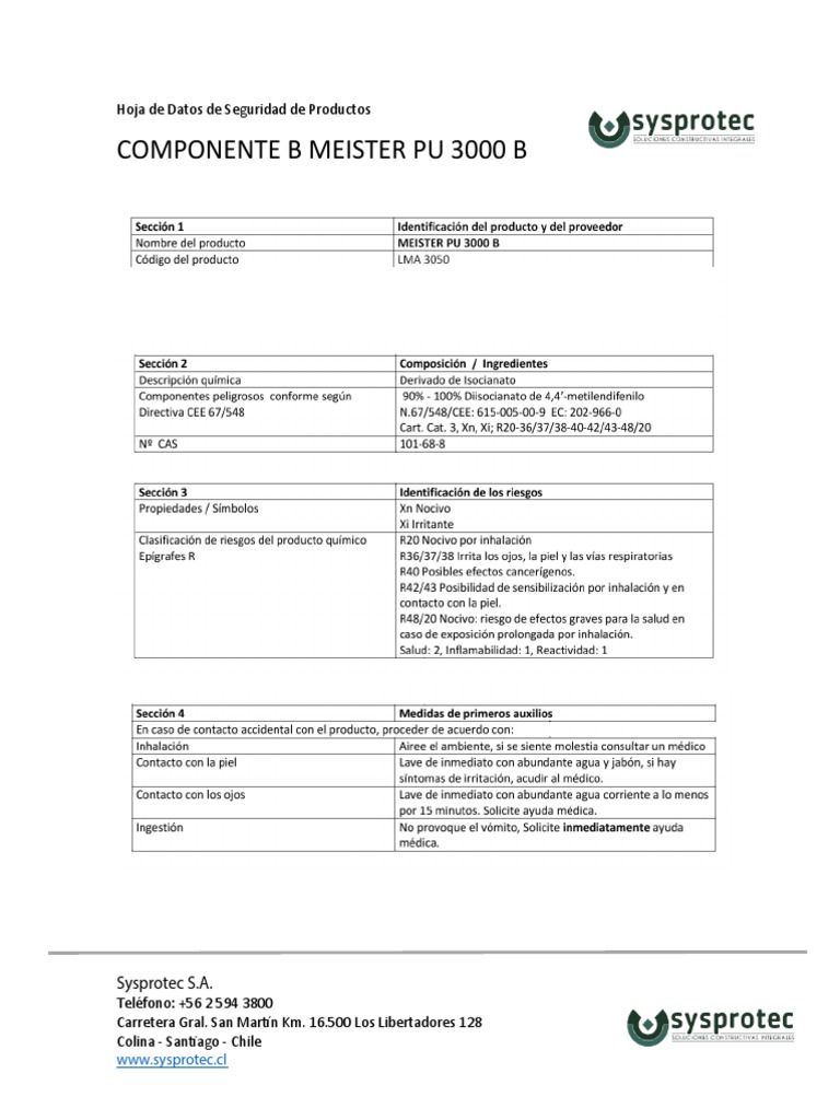 Componente B Meister Pu 3000 B Sysprotec Hds | PDF | Negocios | Tecnología