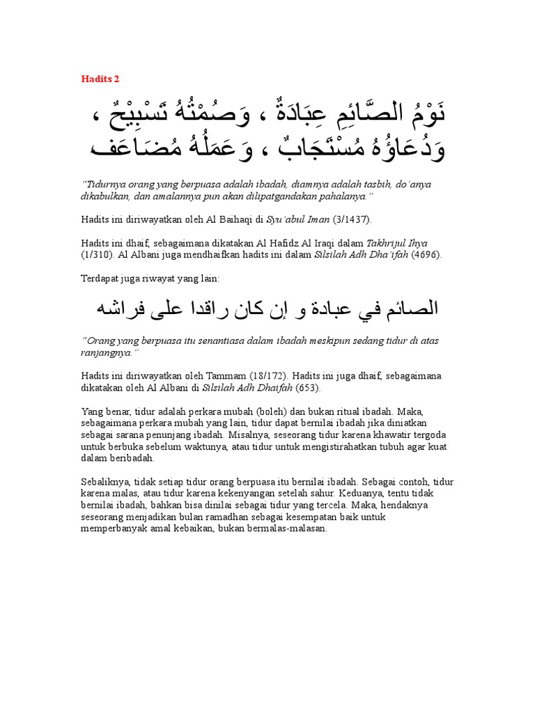 Contoh Hadist Palsu | PDF