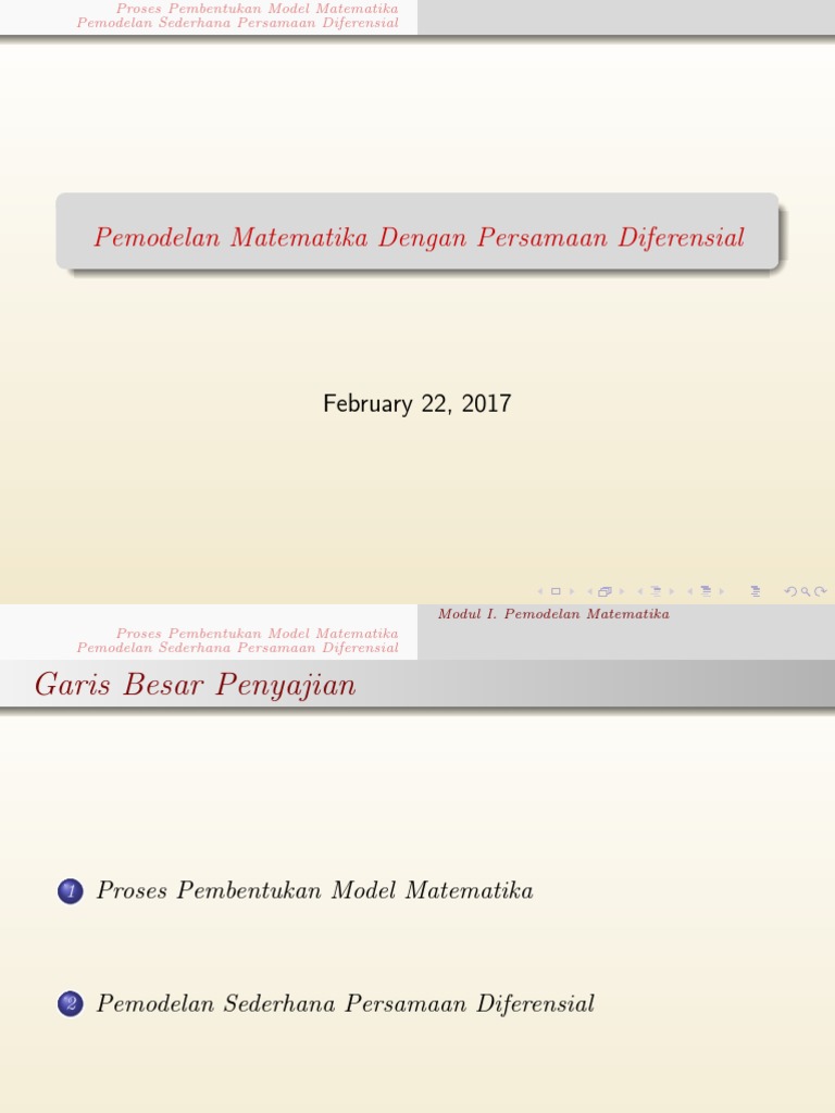 Pemodelan Matematika Diferensial | PDF