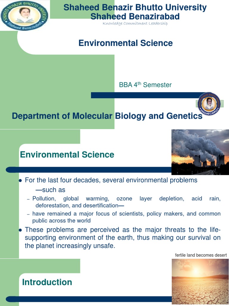 Envi. Science Lec-01 | PDF | Ecology | Global Environment Facility