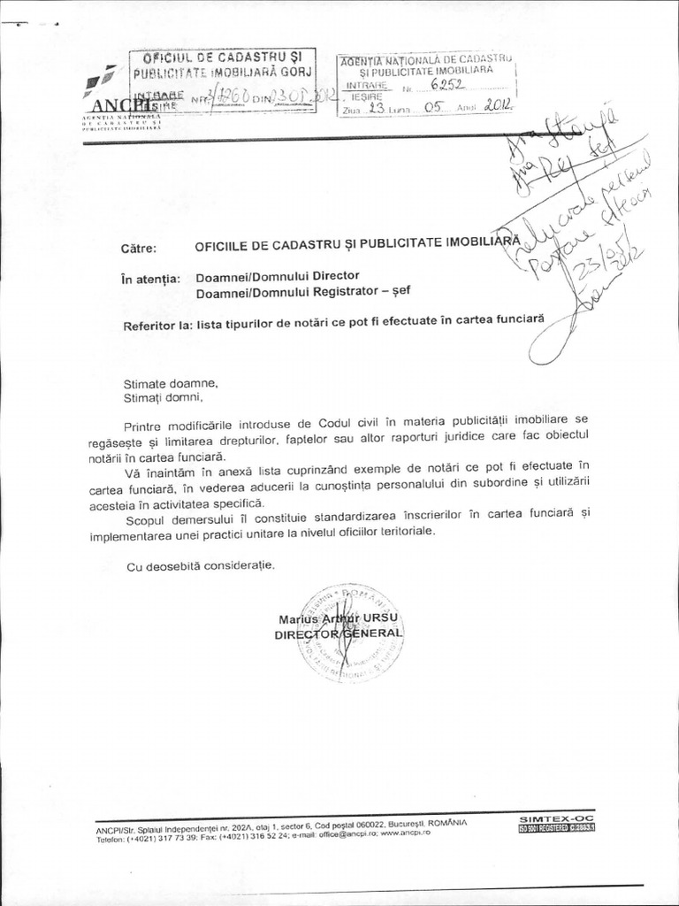 Tipuri de Notari În Cartea Funciara PDF | PDF