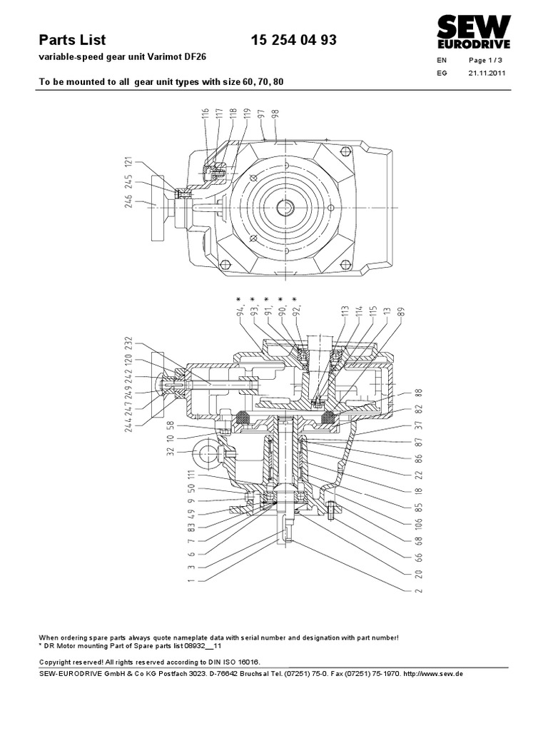 Genuine SEW EURODRIVE Spare Parts Number List From CPMC, 45% OFF