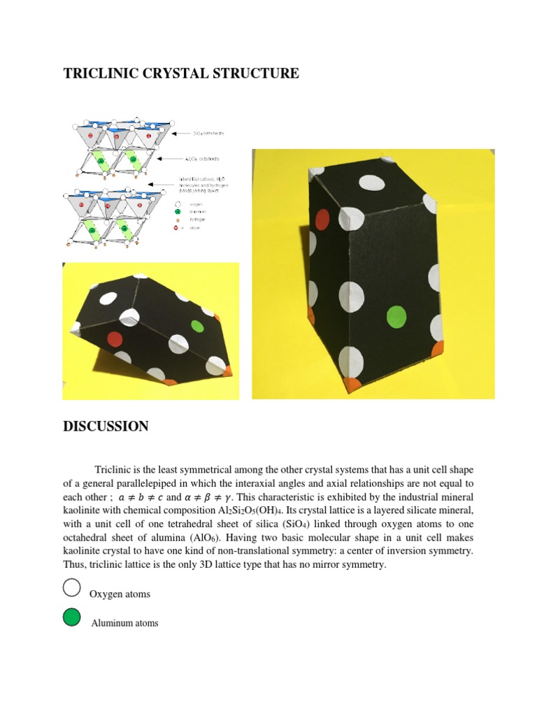 Triclinic Crystal Structure: Aluminum Atoms | PDF | Art