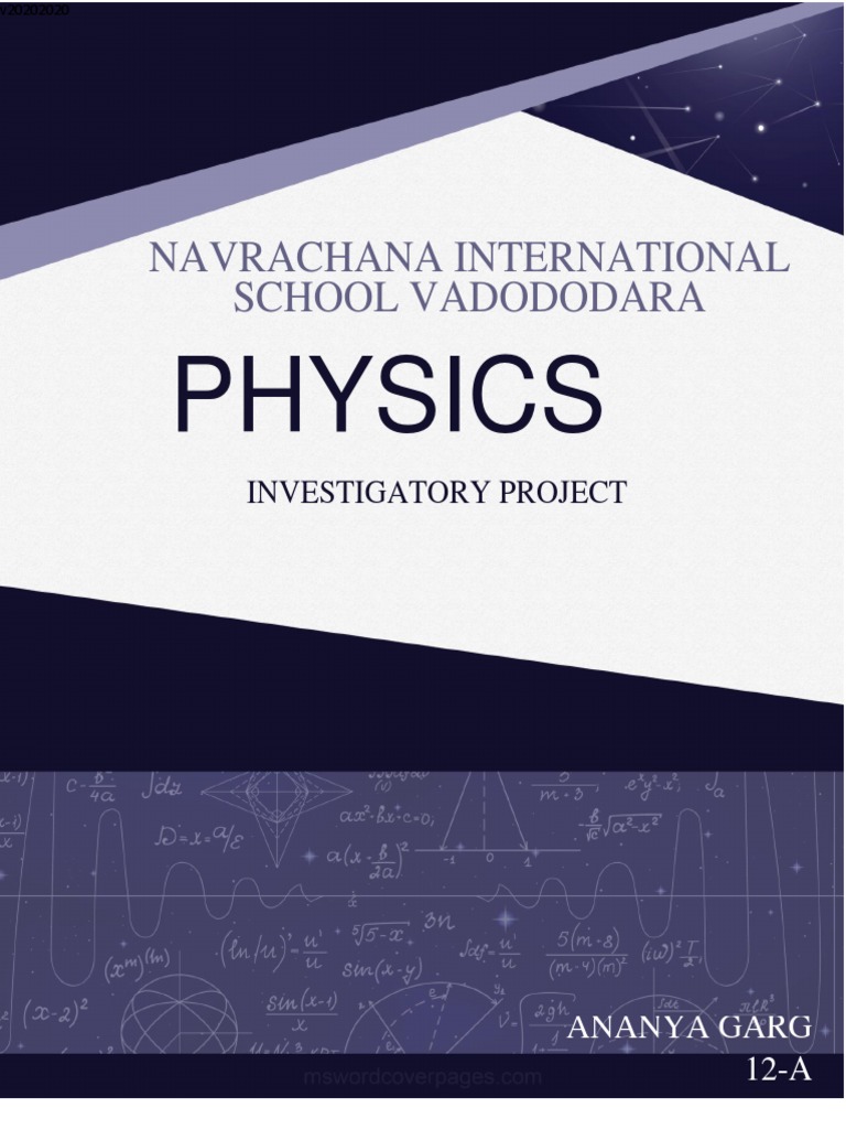 Physics Assignment Cover Page 1 4 | PDF