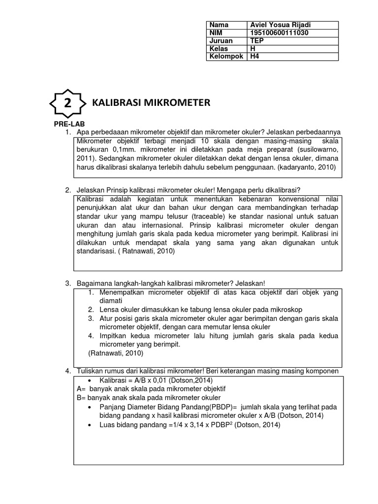 TM 2 Kalibrasi Mikrometer | PDF | Sains & Matematika
