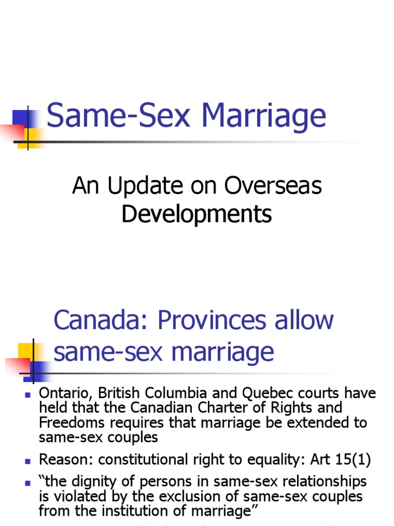 Same-Sex Marriage: An Update On Overseas Developments | Download Free ...