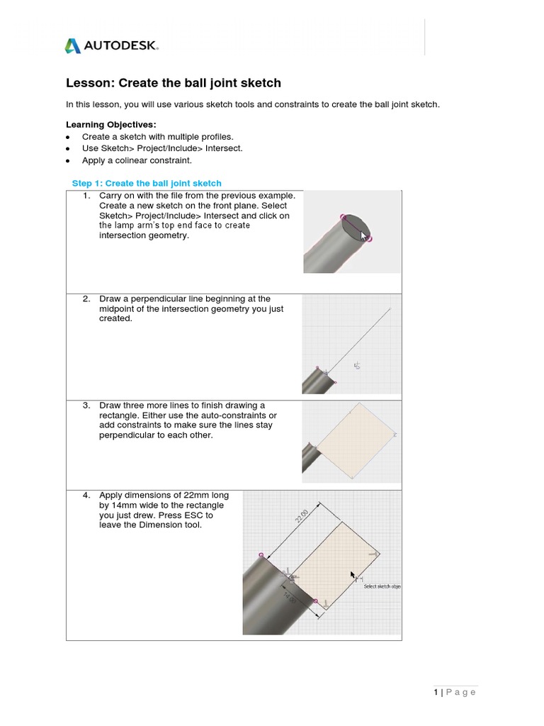 L5 01 Create The Ball Joint Sketch | PDF