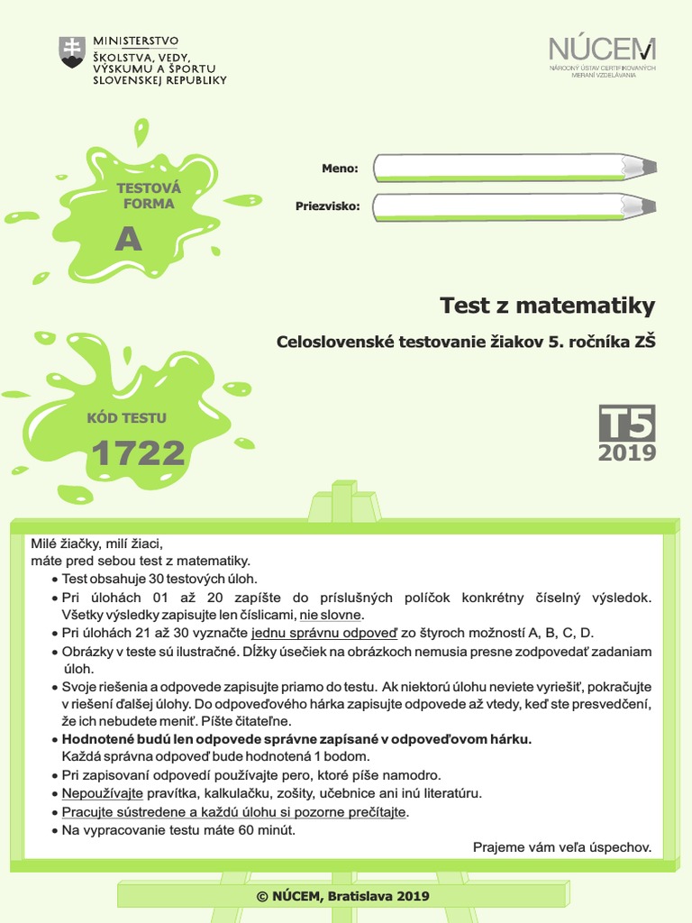 Test Z Matematiky | PDF