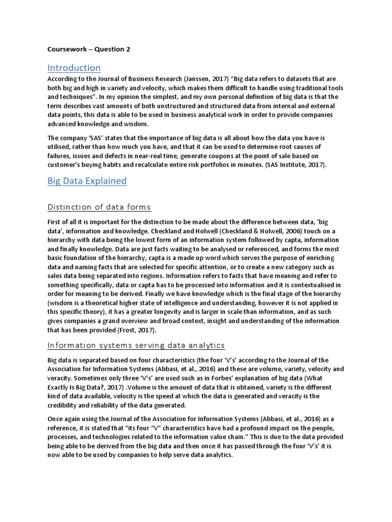 Enterprise Operations Coursework Final | PDF | Big Data | Data Analysis