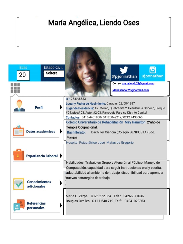 Perfil de María Liendo | PDF | Tratamiento de salud | Salud y bienestar