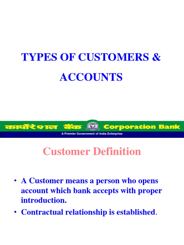 Types of Bank Customers and Accounts | PDF | Companies | Banks