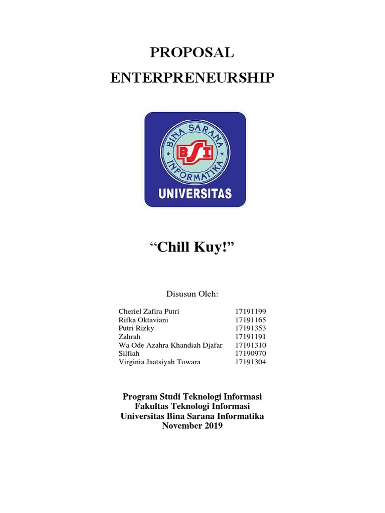 Proposal Usaha "Chill Kuy!" | PDF | Bisnis