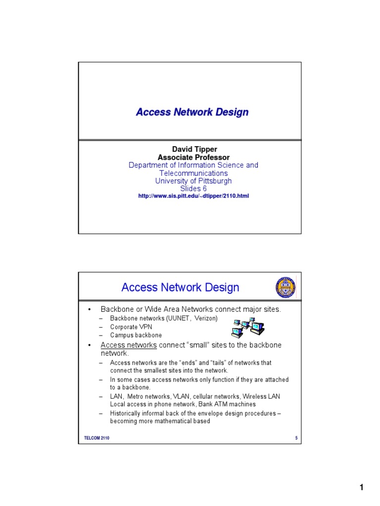 Access Network Design | Download Free PDF | Network Topology | Computer ...