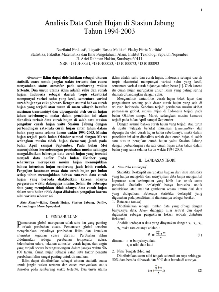 Paper Analisis Data Curah Hujan | PDF