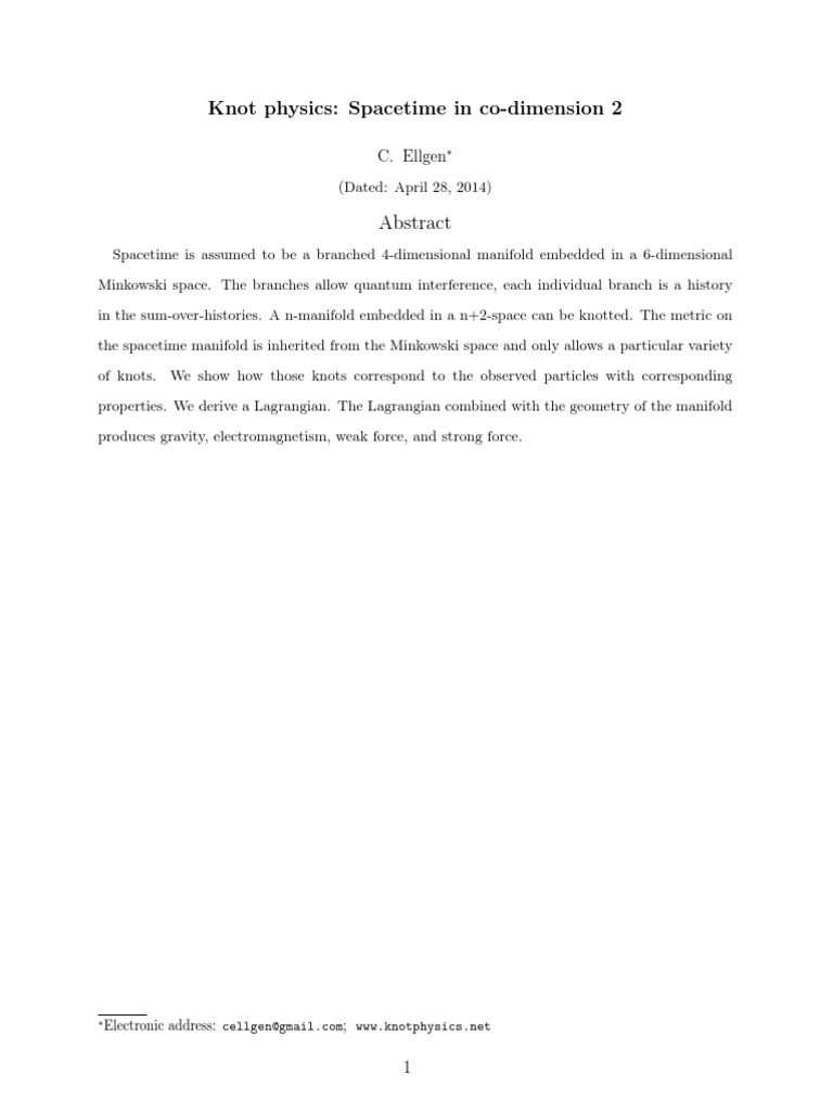Knot Physics in Branched Spacetime | PDF | Elementary Particle | Spacetime