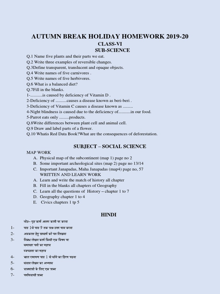 Autumn Break Homework 2019-20 Secondary | PDF | Boolean Data Type ...