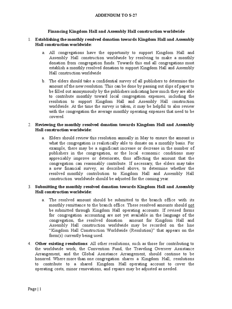 Addendum To S-27 | PDF | Economies | Government