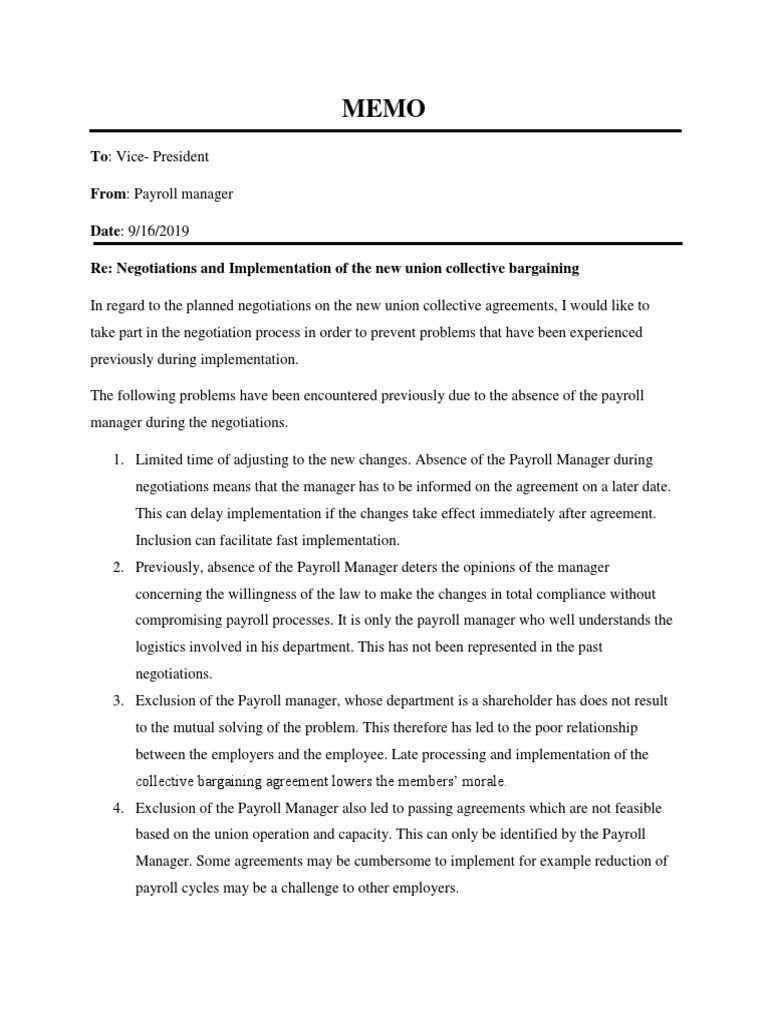 Request to Participate in Upcoming Union Negotiations to Ensure a ...