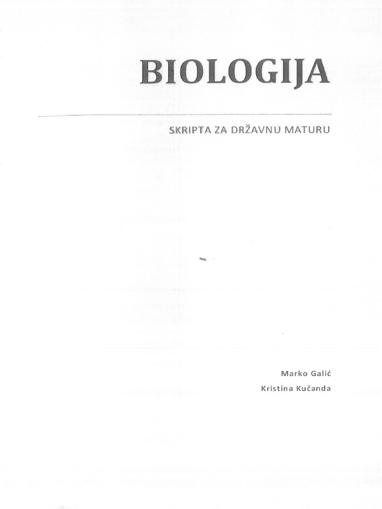 Biologija Skripta Za Državnu Maturu Kučanda Galić | PDF