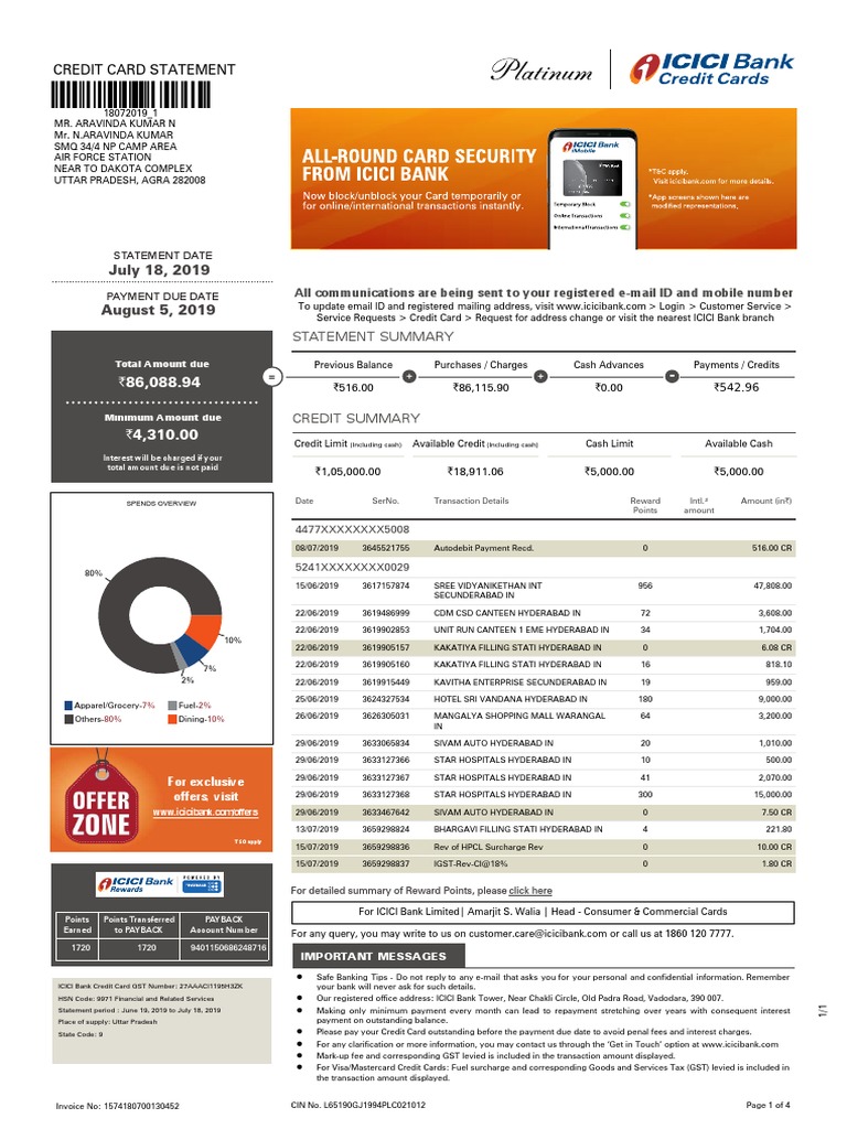 CreditCardStatement PDF | PDF | Credit Card | Financial Transaction