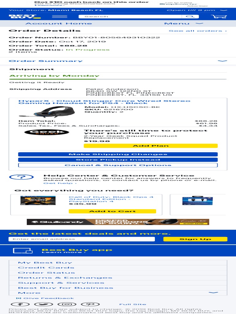 Best Buy Order Details | Download Free PDF | Best Buy | Business