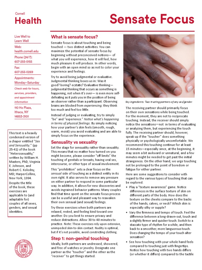 Sensate Focus | PDF | Human Sexuality | Sexual Intercourse