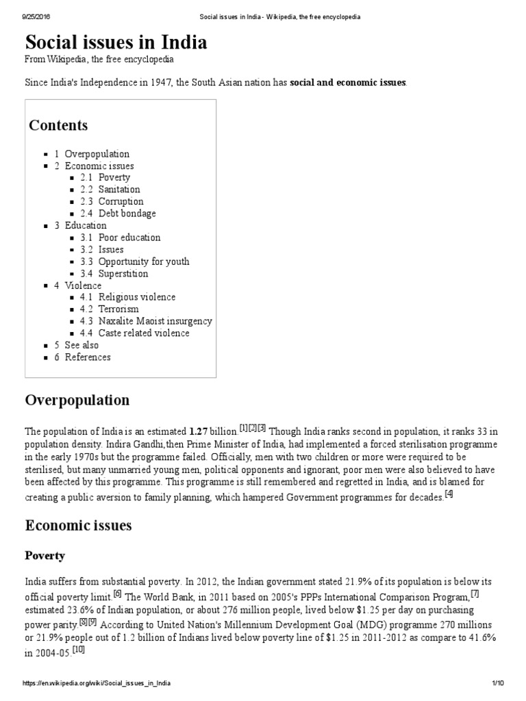 Social Issues in India: From Wikipedia, The Free Encyclopedia | PDF ...