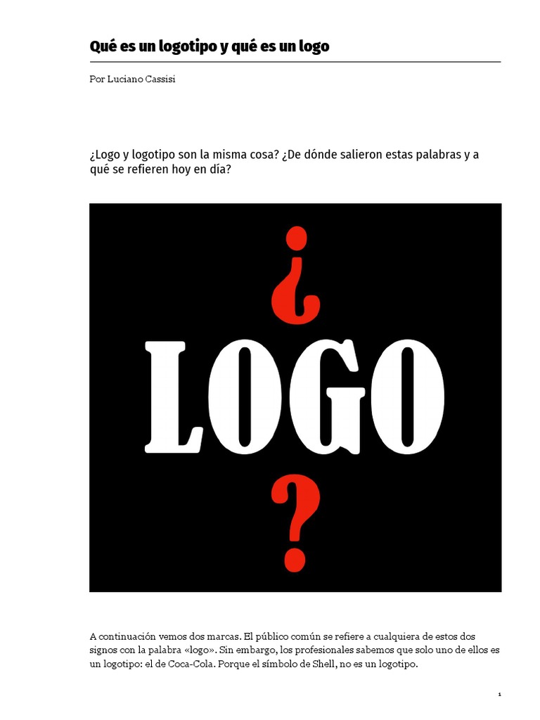 Que Es Un Logotipo y Que Es Un Logo | PDF | Imprenta | Palabra