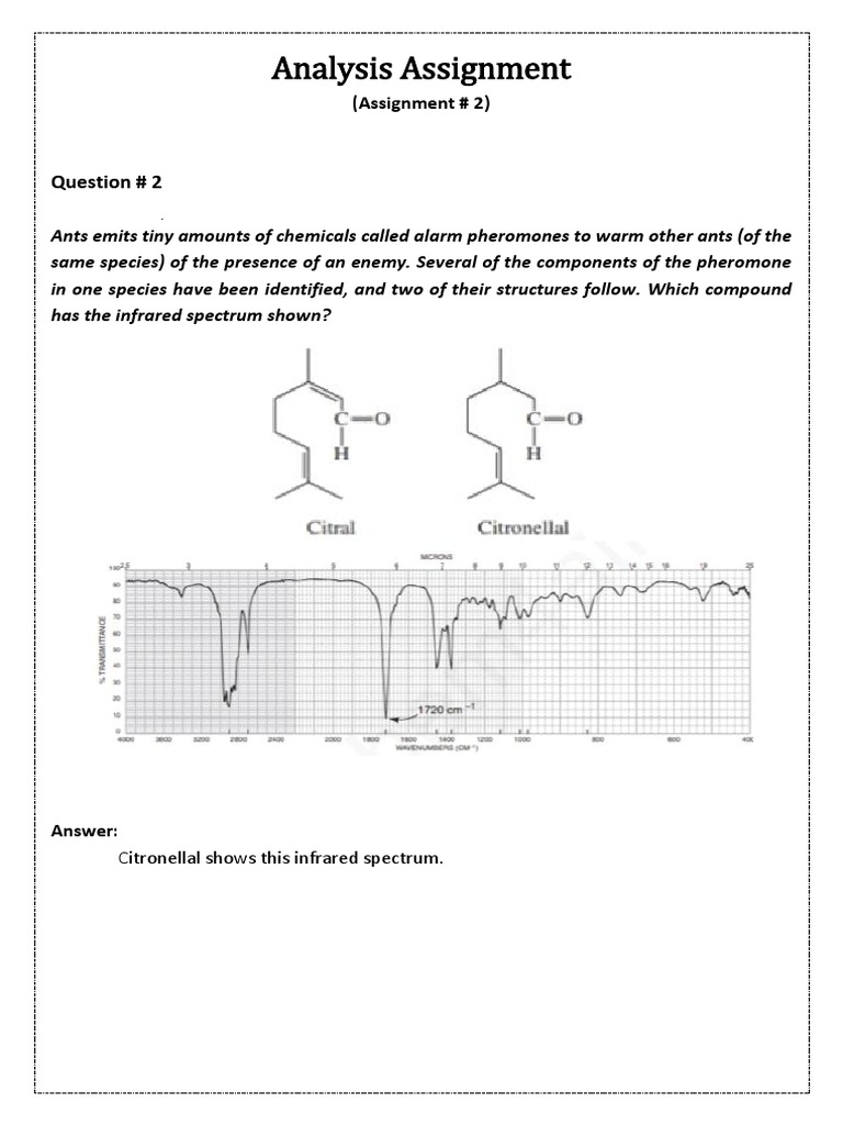 Assignment Analysis | PDF | Spectrum | Chemistry