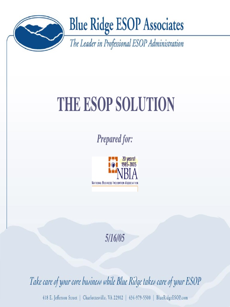 The ESOP Solution: Employee Ownership Explained | PDF | Stocks | Market ...