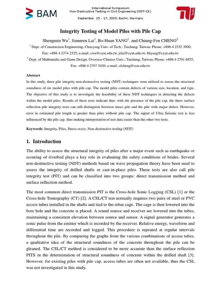 Assessing the Feasibility of Non-Destructive Testing Techniques for ...