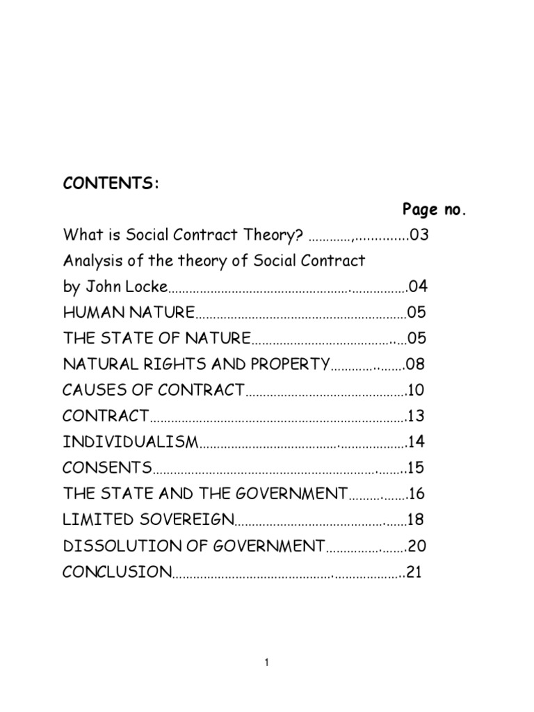 Locke's Social Contract Theory Explained | PDF | Social Contract | Property