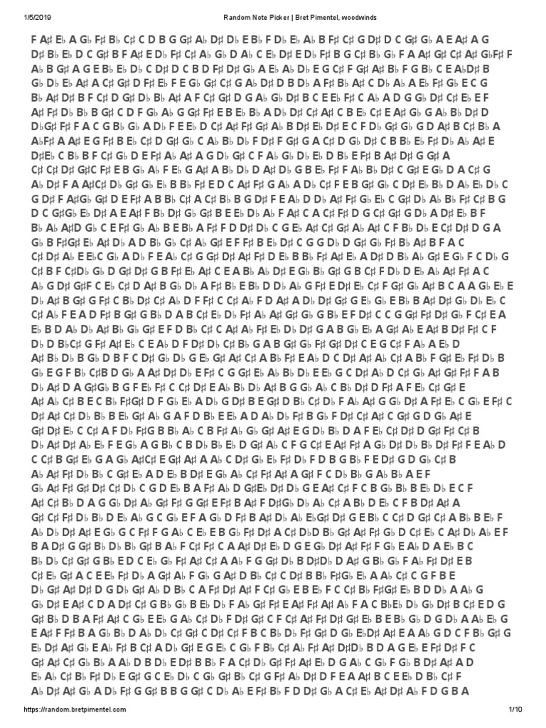 01 Random Note Picker - Bret Pimentel, Woodwinds | PDF