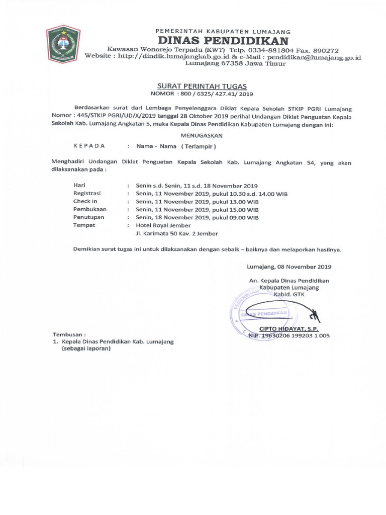 Surat Tugas Pks Angatan 5 PDF | PDF