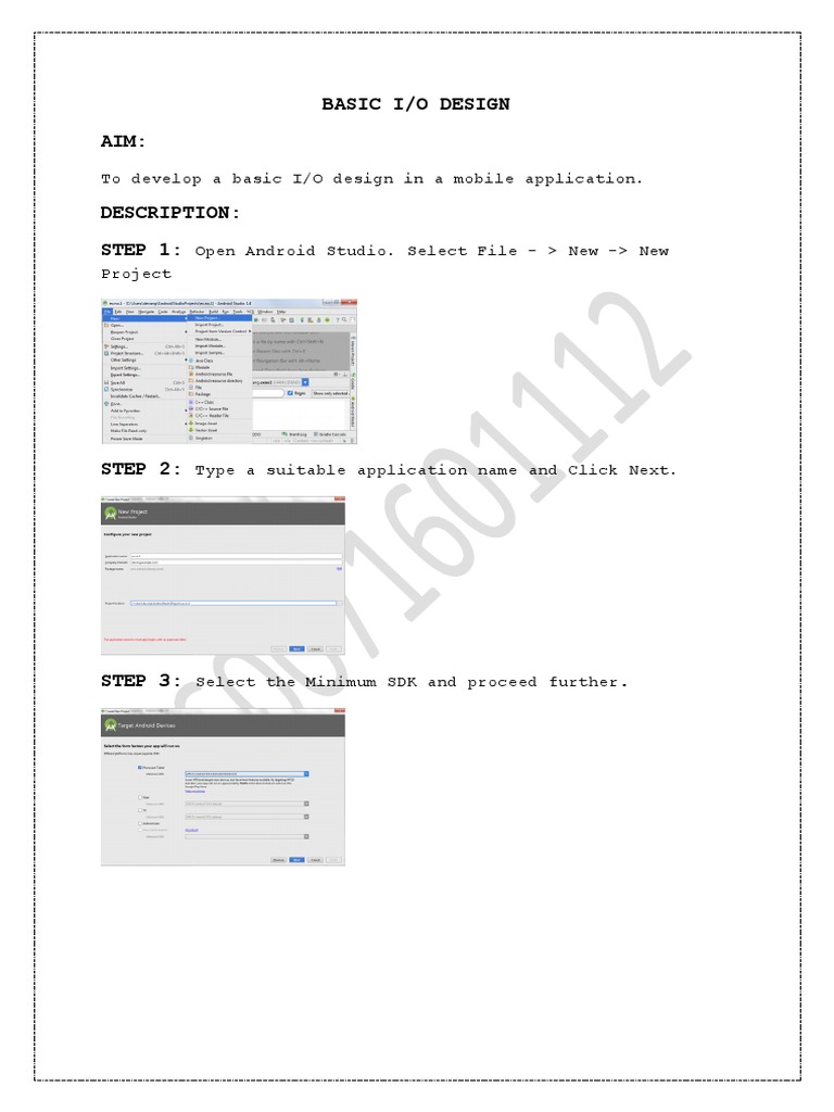 To Develop A Basic I/O Design in A Mobile Application | PDF