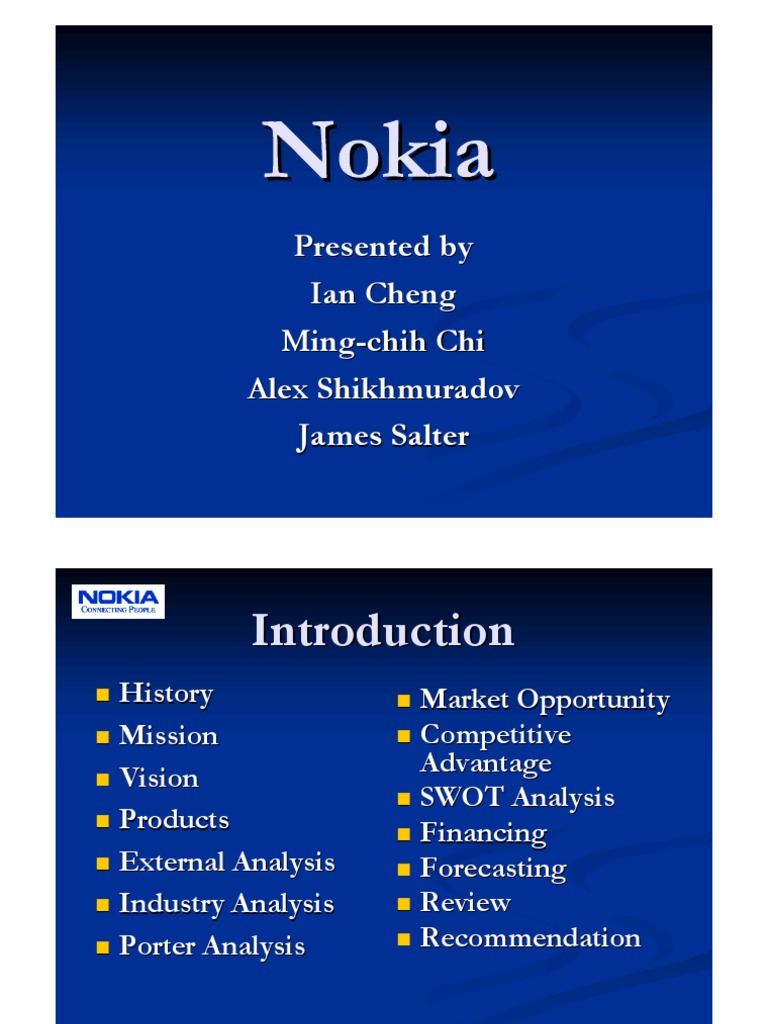 PP Nokia Strategic Plan | PDF | Market Analysis | 3 G