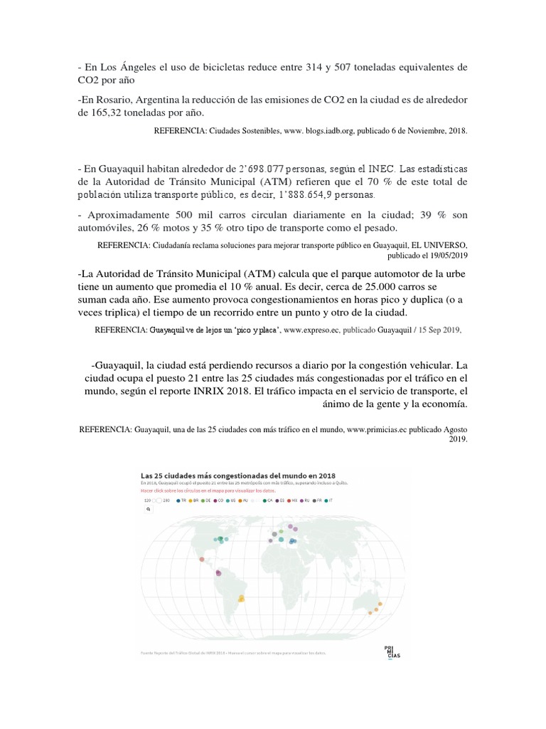 Datos de La Congestión Vehicular | PDF | La congestión del tráfico ...