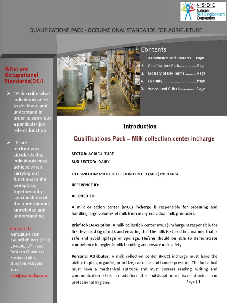 Milk Collection Centre Incharge | PDF | Weighing Scale | Vocational ...