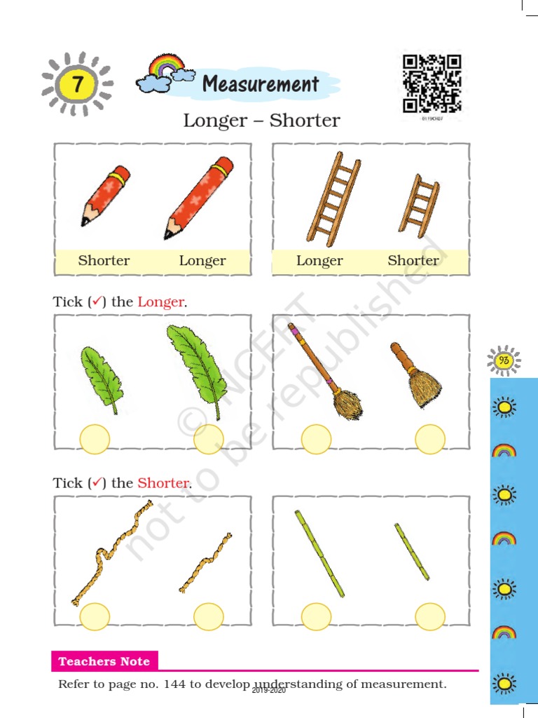 7 Measurement: Longer - Shorter | PDF