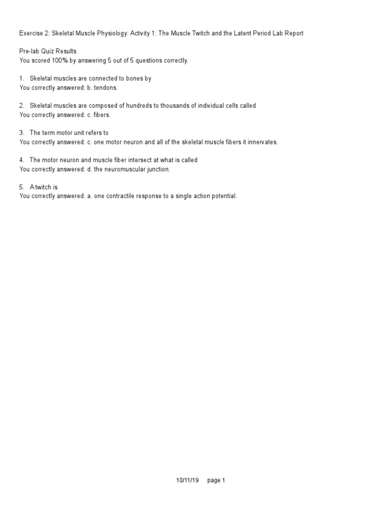 Physioex Activity 1 Pdf Muscle Contraction Motor Neuron