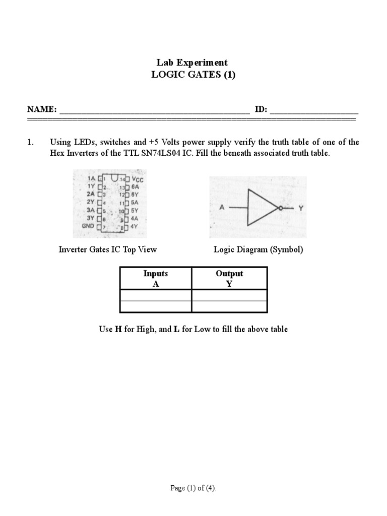 Lab 4 Logic Gate (Lab Report) | PDF