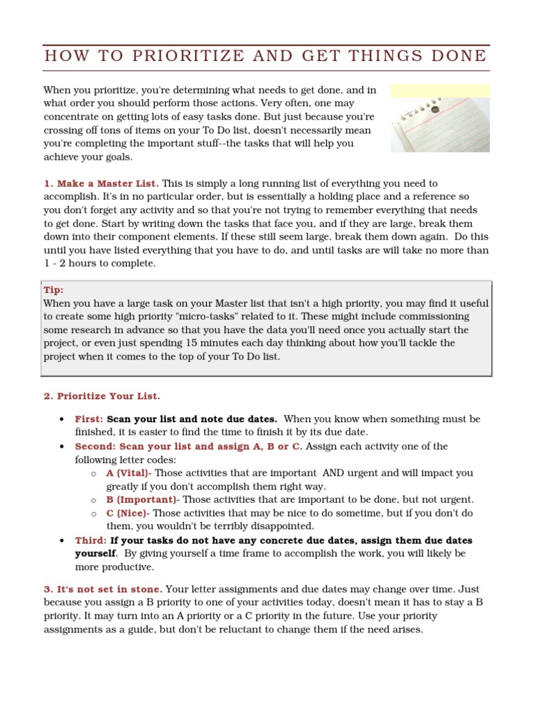 How To Prioritize (Step by Step Process) | PDF | Goal | Cognition