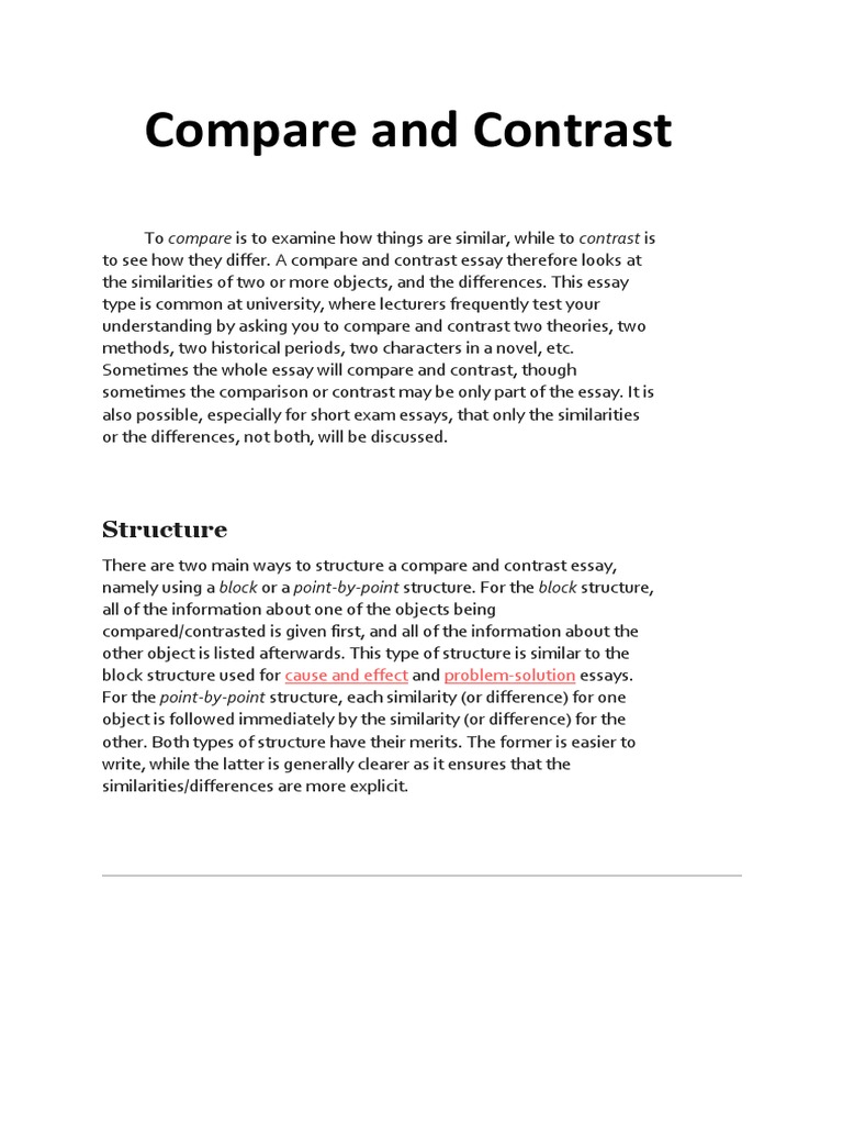 Compare and Contrast | PDF | Science & Mathematics