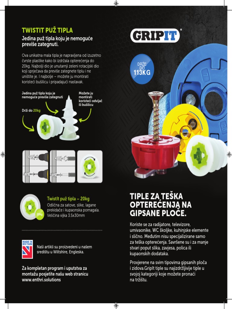 Gripit Tiple Za Gipsane Ploče | PDF